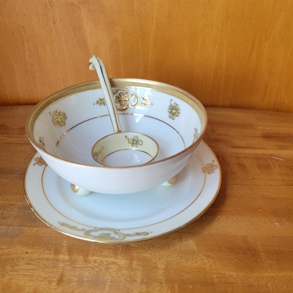 Nippon | Other | Vintage Nippon Hand Painted Gold Trim Condiment Unit ...